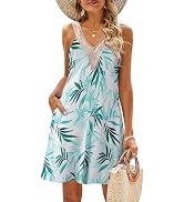 SimpleFun Summer Dresses for Women 2025 Beach Floral Tshirt Sundresses ...