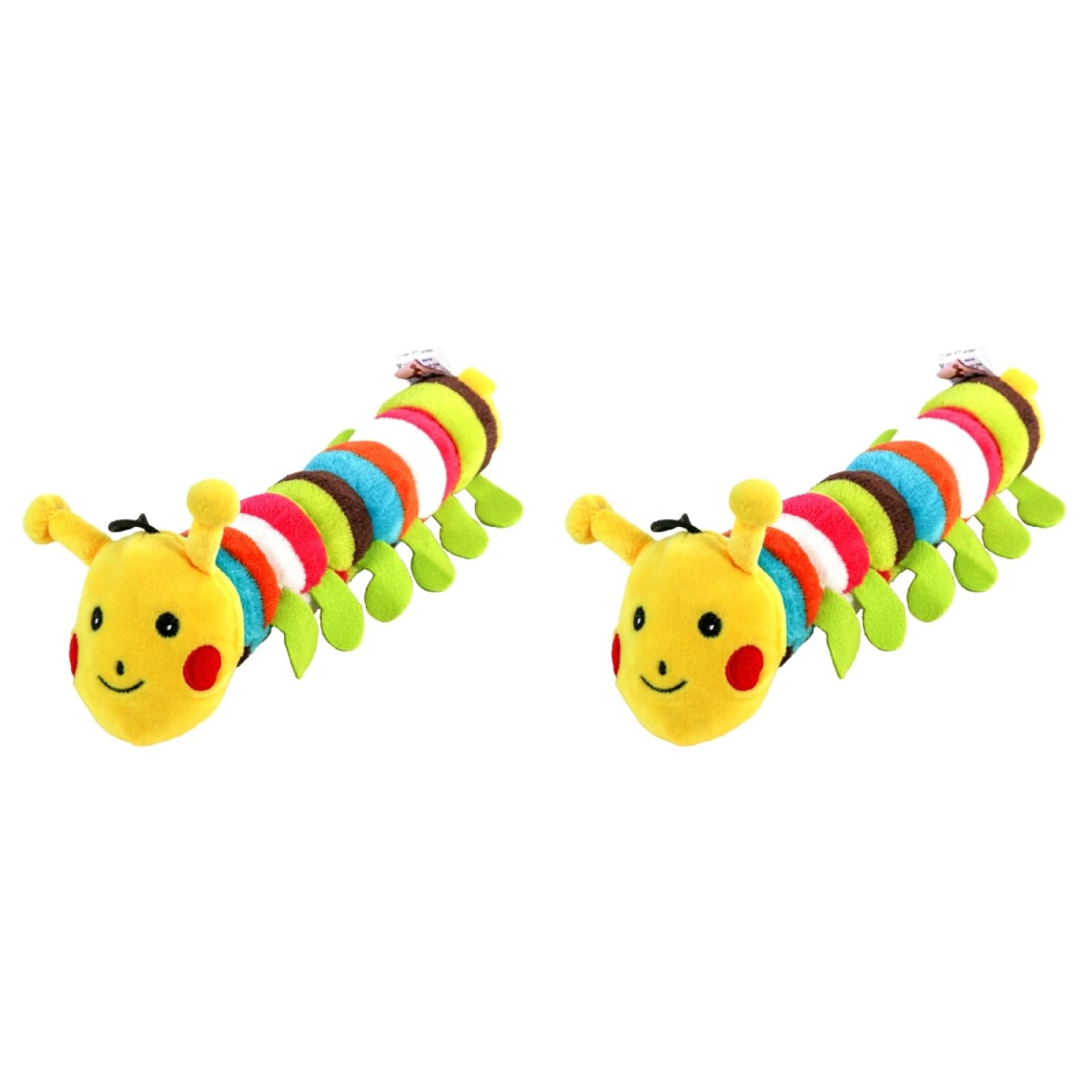 Pet Supplies : POPETPOP Yellow Caterpillar Toy Pet Squeaker - 2pcs Dog ...