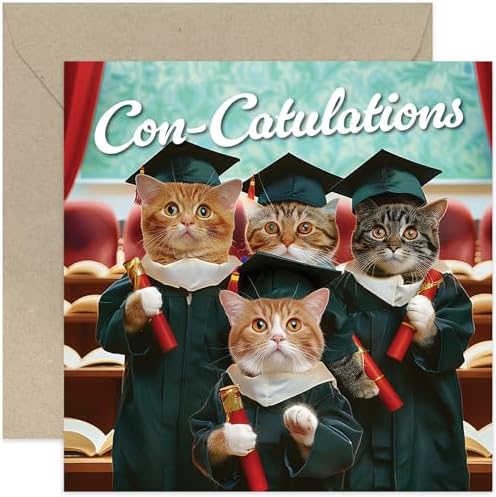 Funny Graduation Card for Cat Owner - Cat Congratulations Card ...