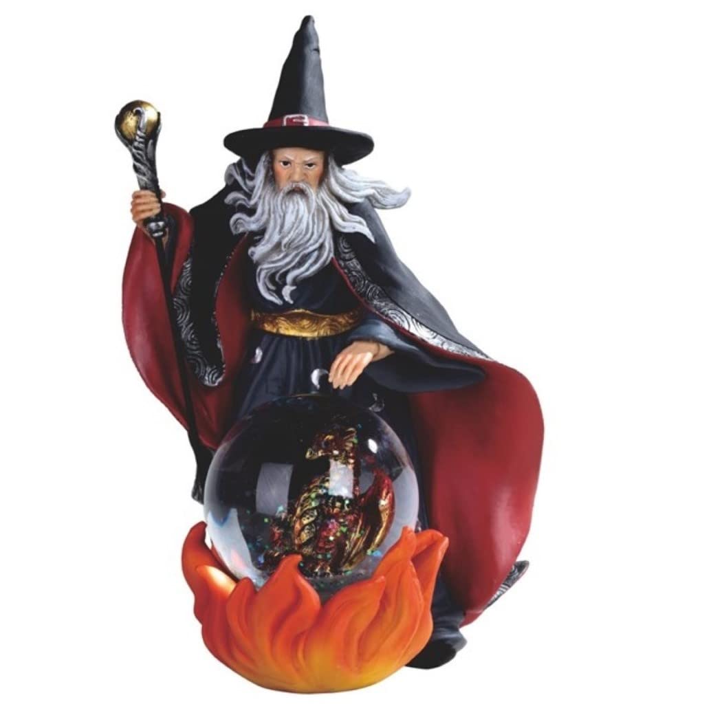 Amazon.com: ICE ARMOR 8.25" H Wizard Glitter Snow Globe Statue Fantasy ...