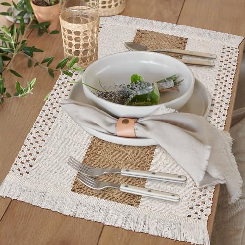 Amazon.com: Boho Placemats Set of 4, Kitchen Table mats, Macrame Cotton ...
