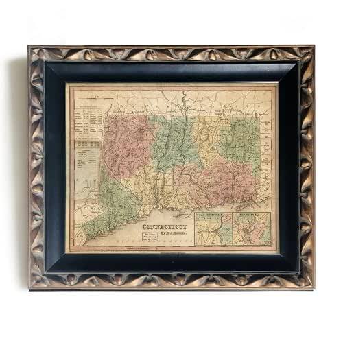 Amazon.com: Vintage Map of Connecticut State Art Wall Decor - 11X14 ...