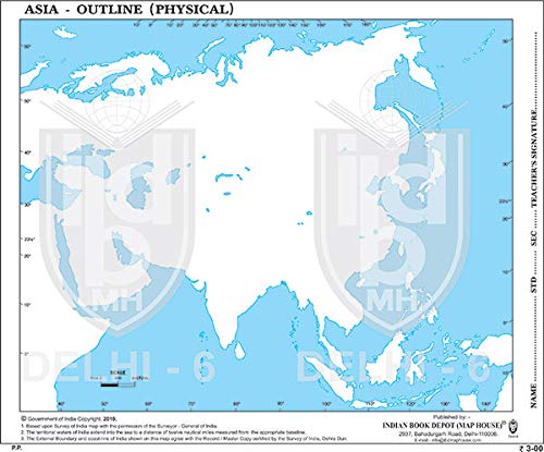 Buy BIG OUTLINE PRACTICE MAP OF ASIA PHYSICAL (100 MAPS) Book Online at ...