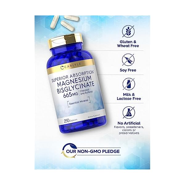 Buffered Magnesium Bisglycinate 665 mg | 250 Capsules | Chelated ...