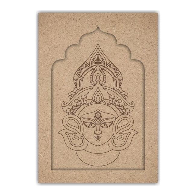 Handcrafted Durga Maa Jharokha - DIY Craft Kit - Pine Wood - 7x10 inch ...