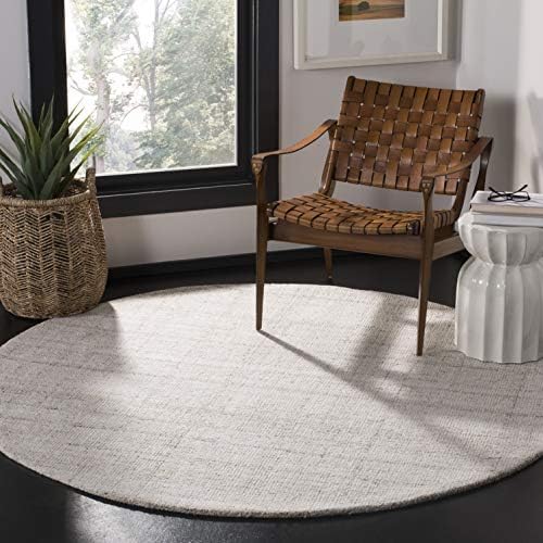 Amazon.com: SAFAVIEH Textural Collection Area Rug - 8' Round, Ivory ...