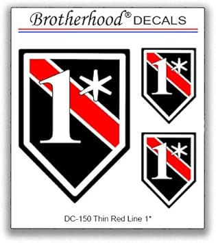 Amazon.com - Brotherhood Thin Red Line Decals One Asterisk to Risk 1 ...