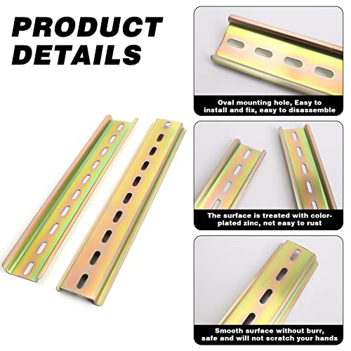 8 Pieces Din Mounting Rail, 35mm Width 200mm Long Slotted Din Rail ...