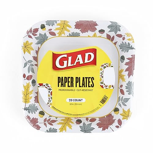 Snapklik.com : Glad Everyday Square Disposable Paper Plates