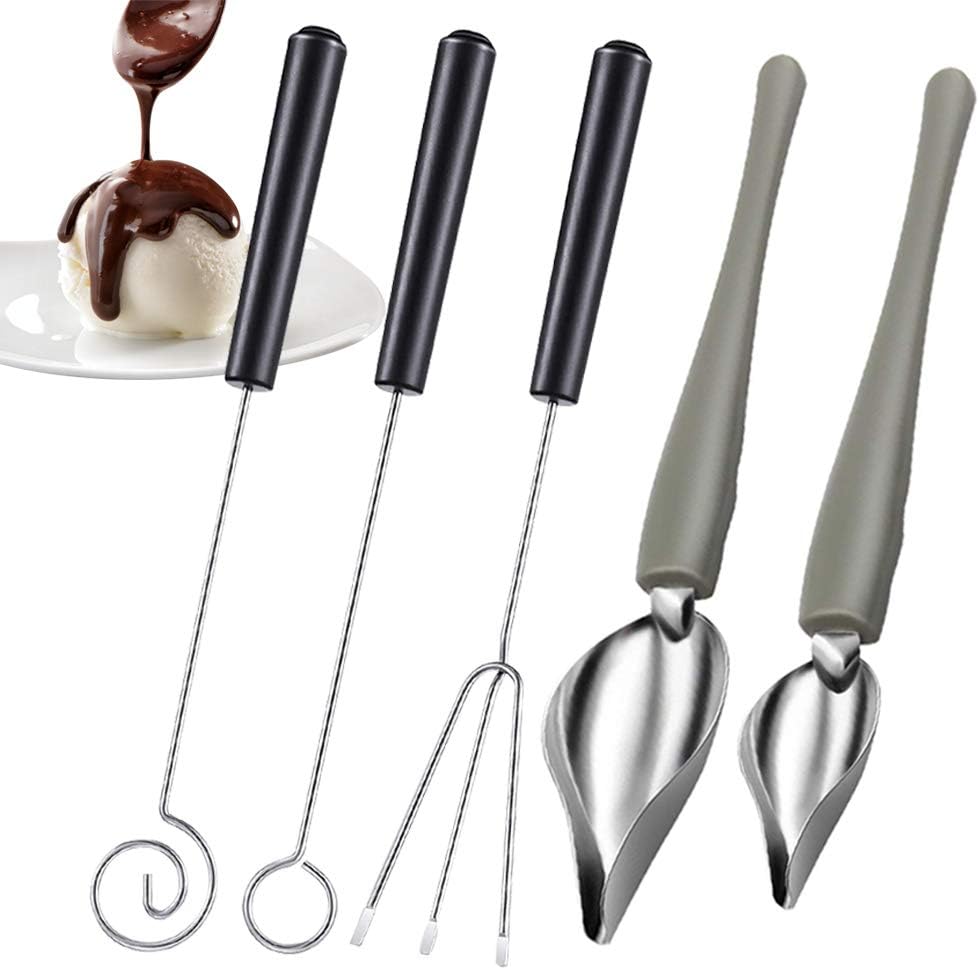 Amazon.com: Chocolate Dipping Tools and Culinary Decorating Spoons Set ...