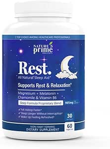 Amazon.com: Rest. - All Natural Sleep Aid | Vitamin B6, Magnesium ...