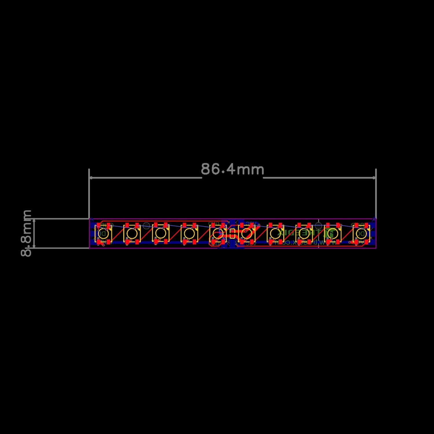 Treedix 10 x 10 RGB LED Light Stick Matrix, Addressable 10 Bit RGB LED ...