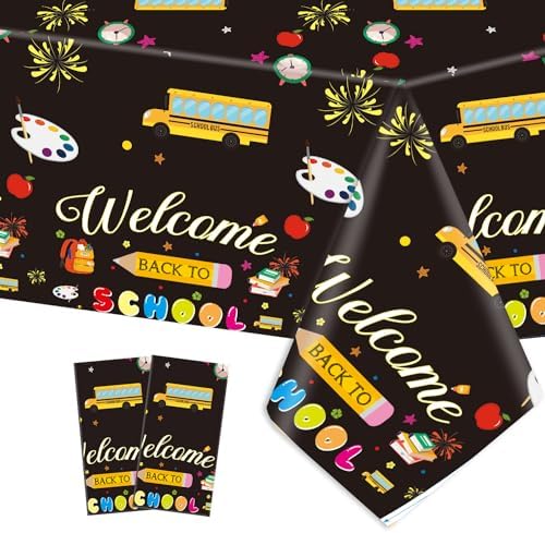 Amazon.com: Whaline 3Pcs Back to School Tablecloth 54 x 108 Inch ...