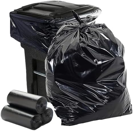 Vosyinm 33 Gallon Trash Bag - 60 Counts Large Black 100 Litres Garbage ...