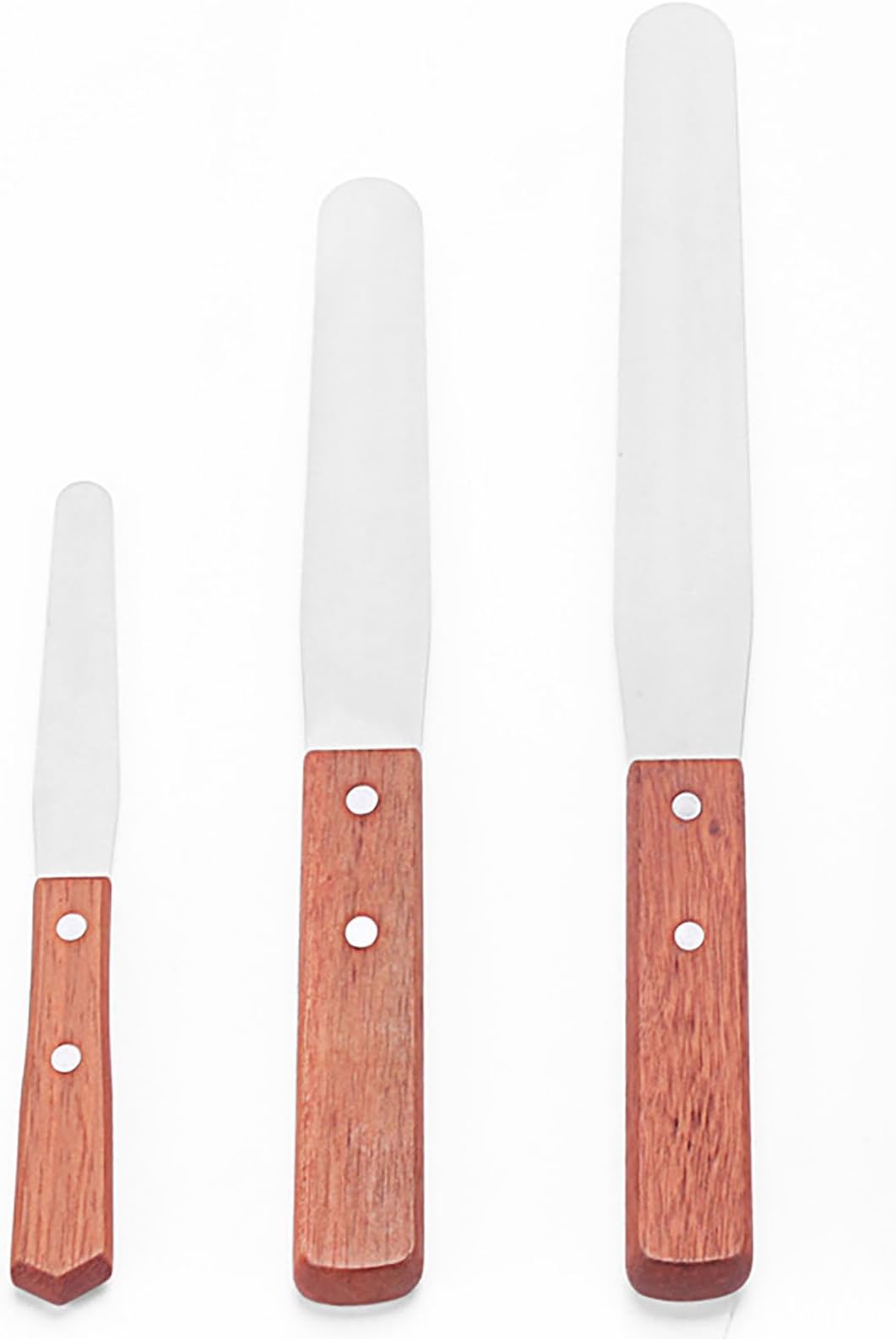 Amazon.com: Mini Wooden Handle Stainless Steel Spatula Butter Cream ...