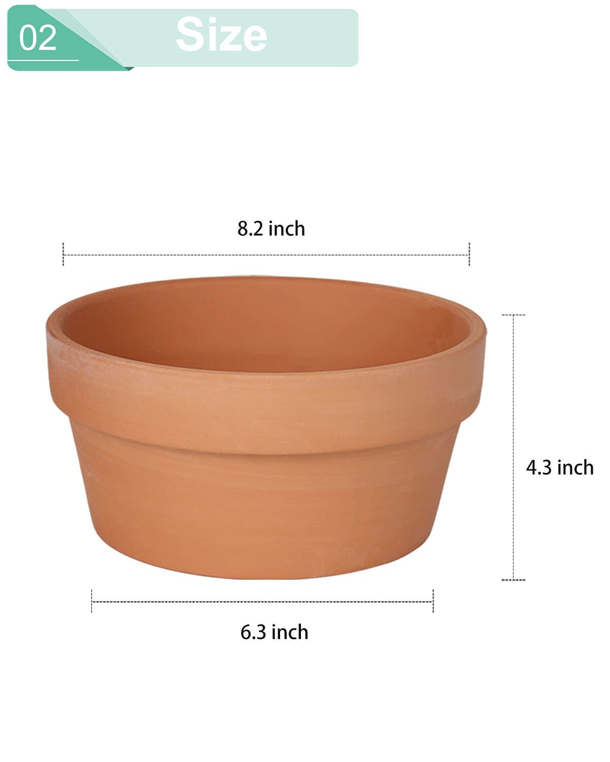 Snapklik.com : Vensovo 8 Inch Terracotta Shallow Succulent Pot - 2 Pack ...