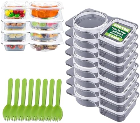 Amazon.com: 8 Sets Double Compartment Condiment Container with Lids ...