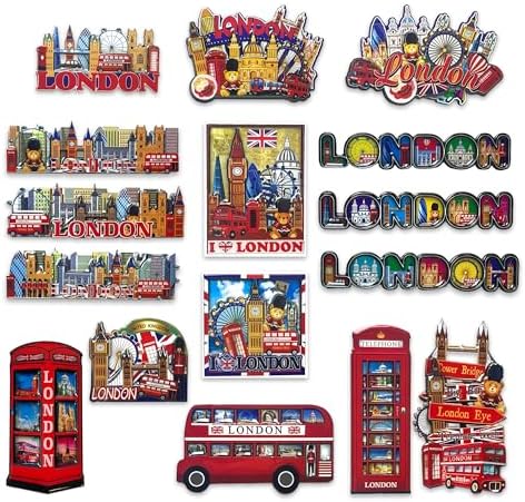 SAJAK 12x London Souvenir 3D Fridge Magnets Set British Landmark, UK ...