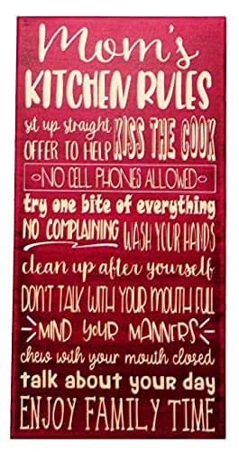 Amazon.com: Mom's Kitchen Rules Family Sign : Home & Kitchen