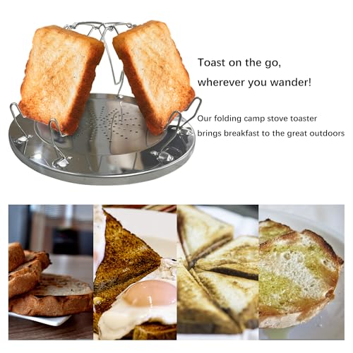 Snapklik.com : Folding Camp Stove Toaster, Stainless Steel 4 Slice ...