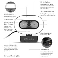 Aluratek HD 1080P Video Webcam for PC, MAC, Desktop & Laptop, Video ...