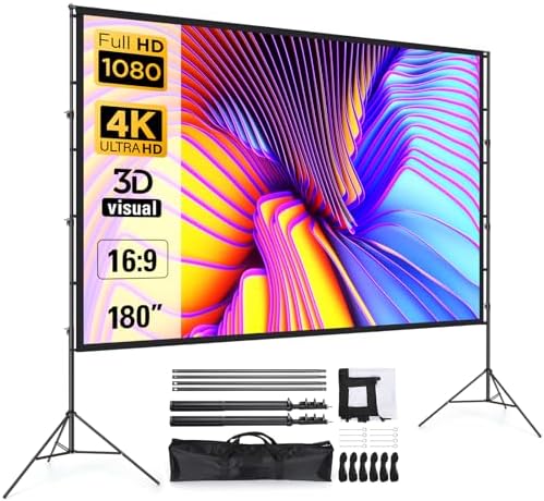 Amazon.com: NIERBO 200 Inch Large Huge Projector Screen Big 16:9 3D ...