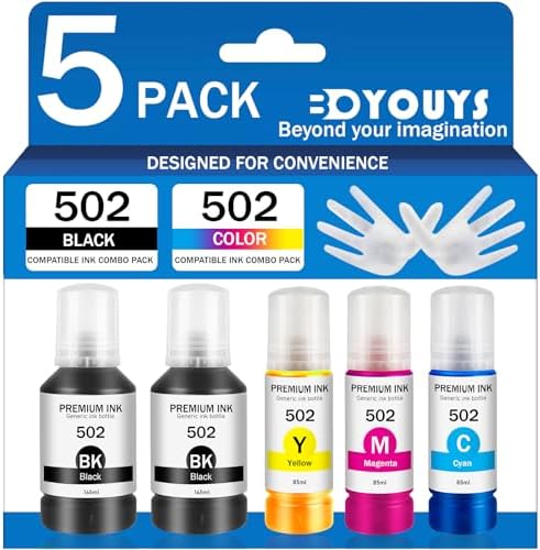 Amazon.com: Spaceink 502 Ink Refill Bottles for Ecotank ET-4760 ET-3760 ...