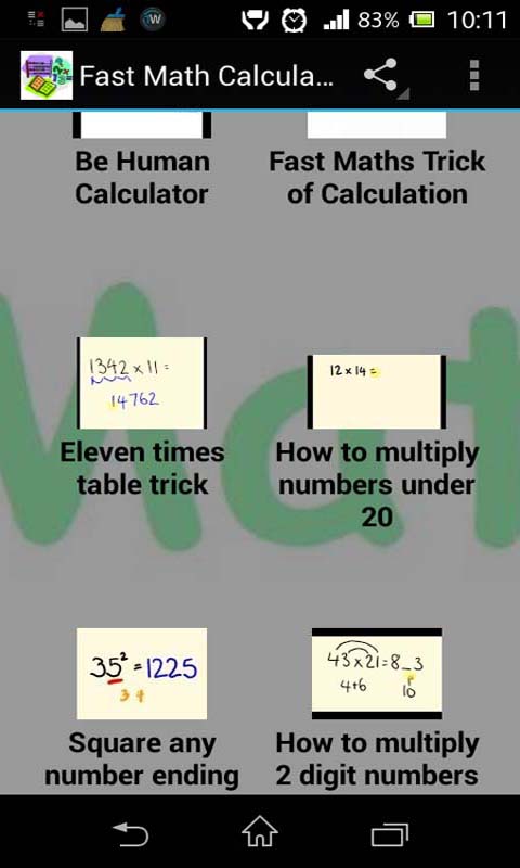 Fast Math Calculation Tricks - Learning Videos for Kids - App on Amazon Appstore