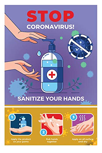 Yellow Alley Coronavirus Posters - Sanitize Your Hands Poster -Posters ...