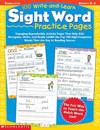 Amazon.com: 100 Write-and-Learn Sight Word Practice Pages: Engaging ...