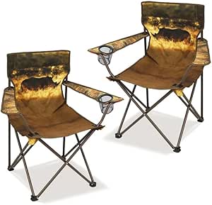 Amazon.com: LANMOUNTAIN 2 Pcs Animal Pattern Camping Chair,Folding ...