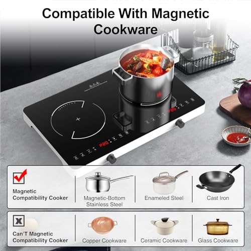Snapklik.com : VBGK Double Induction Cooktop,4000W 120V Portable ...