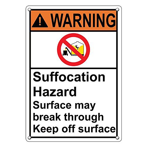 Amazon.com: Weatherproof Plastic Vertical ANSI Warning Suffocation ...
