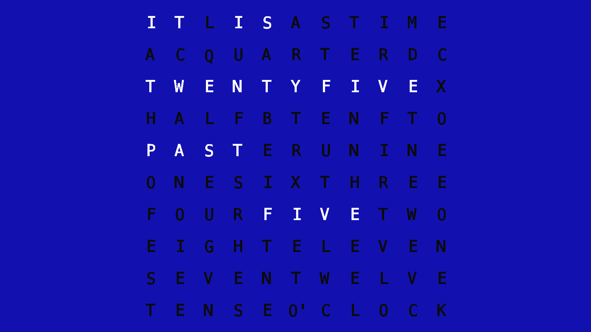 Word Clock - Current Time in Words Screensaver - App on Amazon Appstore