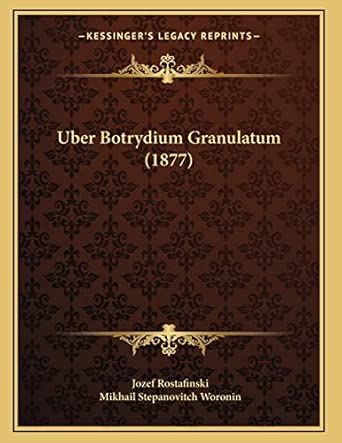 Amazon.com: Uber Botrydium Granulatum (1877) (German Edition ...