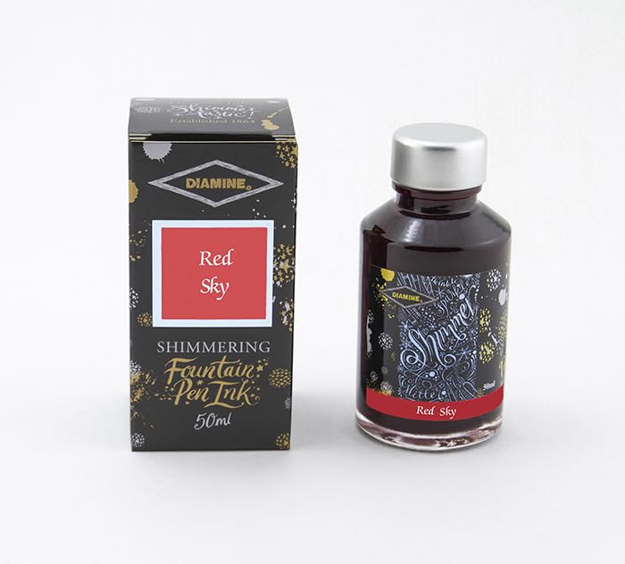 Amazon.com : Diamine - 50ml Shimmering Ink - Red SKy : Office Products