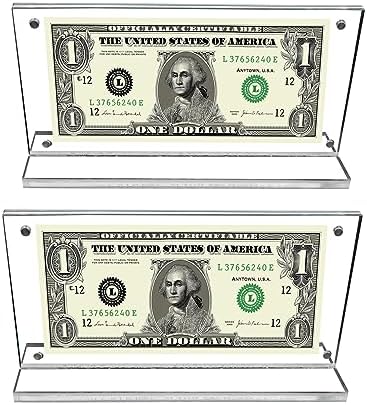 Amazon.com : Acrylic Dollar Bill Frame Clear Bill Holders Currency ...