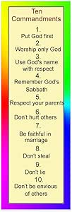 Amazon.com: Ten Commandments Bookmarks for Kids, Men, Women Religious ...