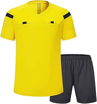 Amazon.com: inhzoy Men's Soccer Referee Uniform Referee Jersey Short ...