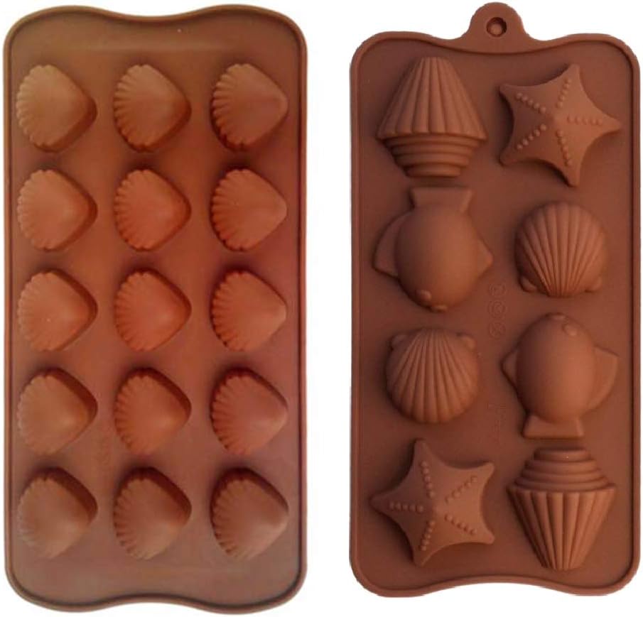 Amazon.com: 2 Pack Combo Seashell Sea shell Fish Starfish Cool Ice Cube ...