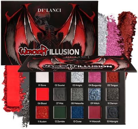 Amazon.com : ecofavor Red Goth Eyeshadow Palette - 9 Colors True Hot ...