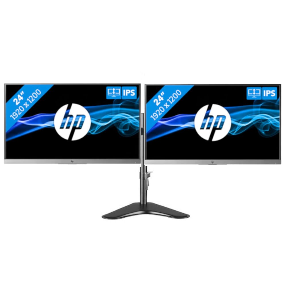 Dual HP EliteDisplay E243i 24-in IPS LED Monitor + Articulating Dual ...
