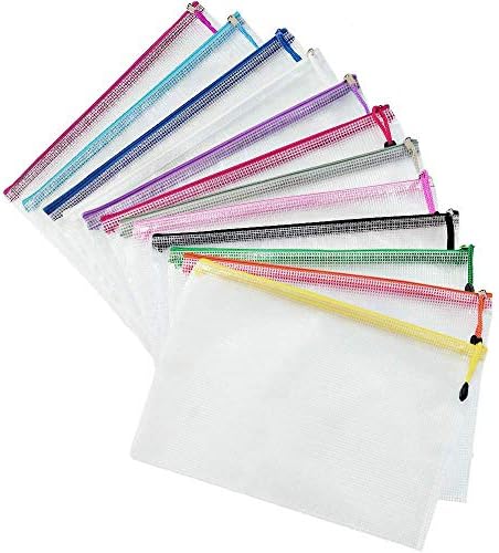 Plastic Wallets A4 Zip Wallets - 12PCS Plastic Folders Zip Lock Bags A4 ...