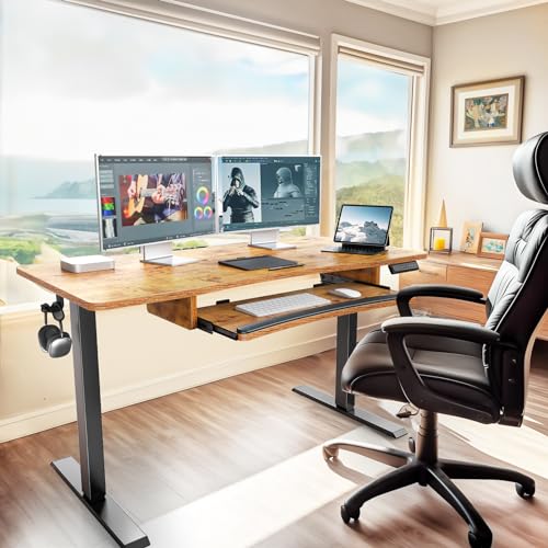 Snapklik.com : HUANUO Standing Desk Adjustable Height, 55 X 24 Electric ...