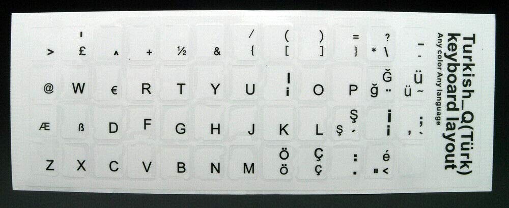 Buy Turkish Türkçe Universal Language Keyboard Stickers Labels ...