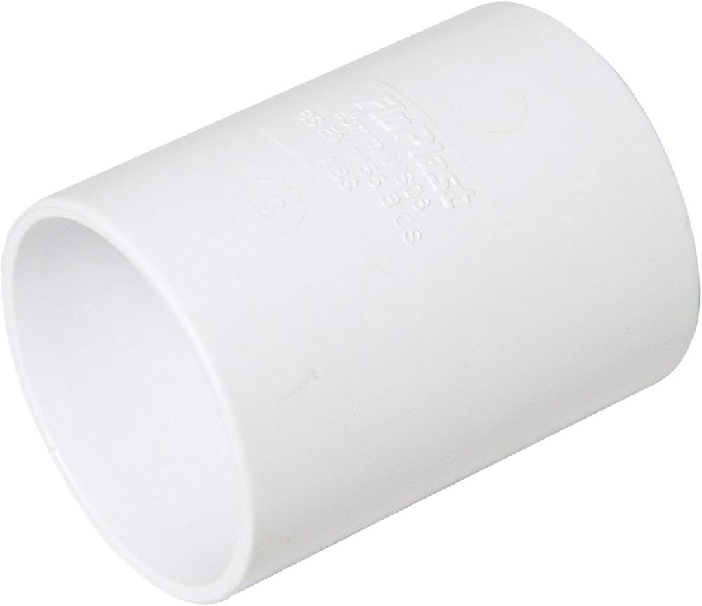Solvent Weld White 40mm (43mm) Waste Pipe Coupling : Amazon.co.uk: DIY ...