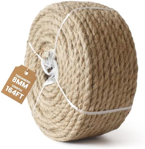 Amazon.com: 164 Ft x 10 MM Natural Jute Twine, 3/8” Heavy Duty Hemp ...