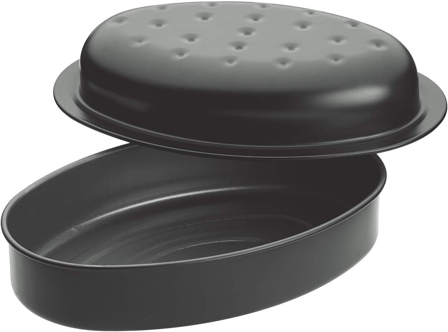 Chabrias Ltd Vitreous Enamel 33cm Long Life Roaster with Lid, Black ...