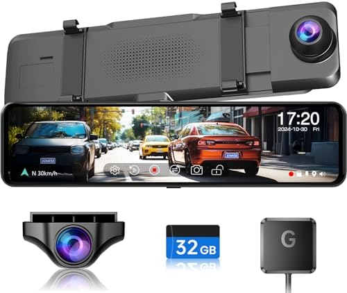 Amazon.com: Martalk 4K UHD Rearview Mirror Dash Cam with Zoom Backup ...