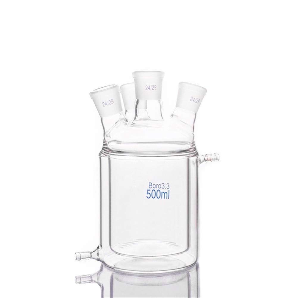 Dxmiee Flask Double Deck Cylindrical Four Necked Flat Bottom Flask ...